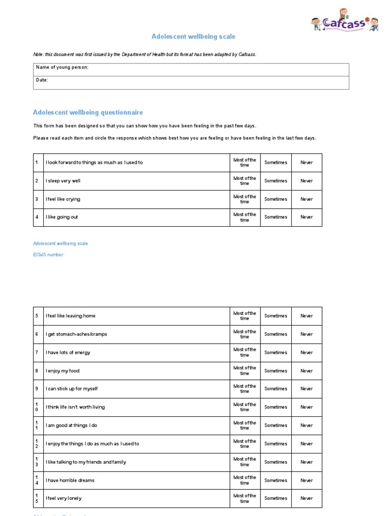 Tool For Adolescent Wellbeing Pdf