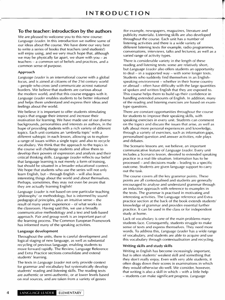 Language Leader Pre-intermediate-TB | PDF