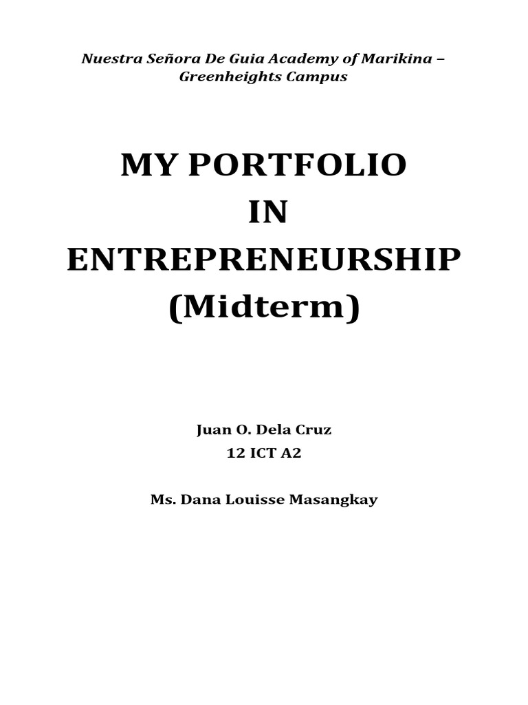 Format Entrep Portfolio | PDF