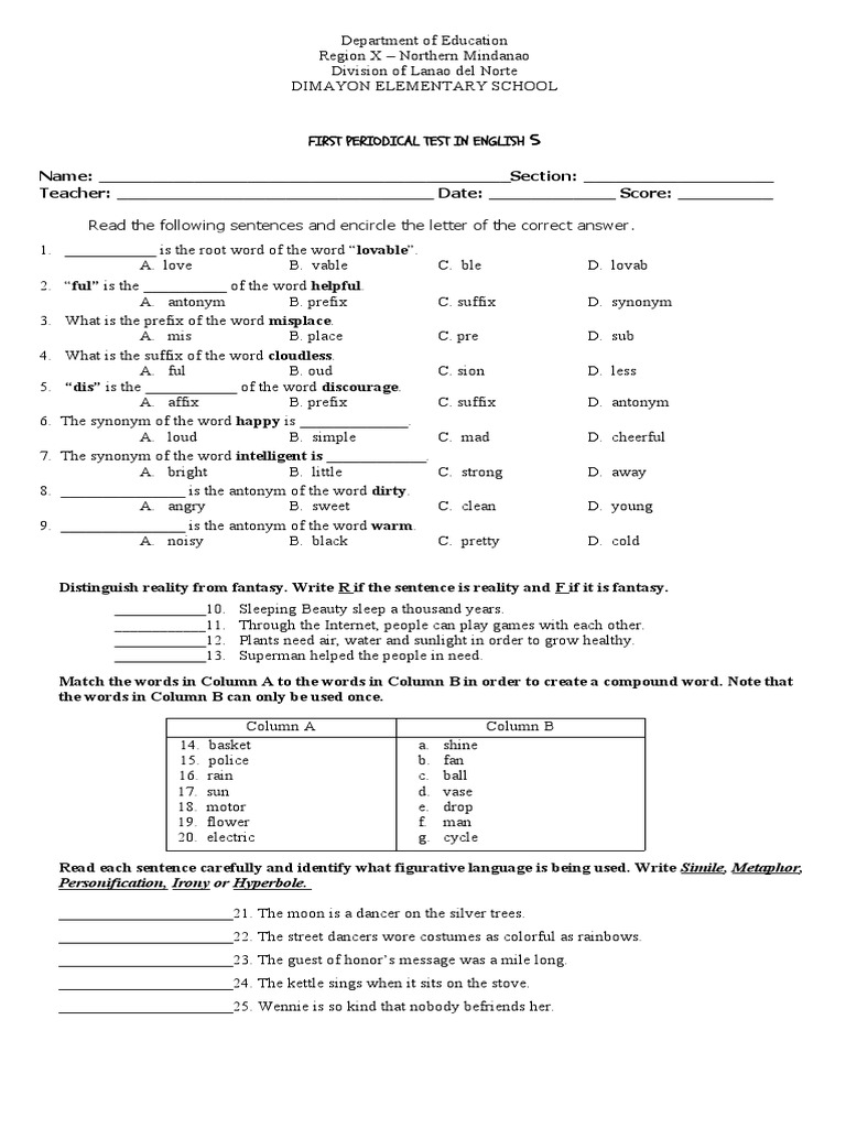 GRade 5 English | PDF | Grammatical Tense | Perfect (Grammar)