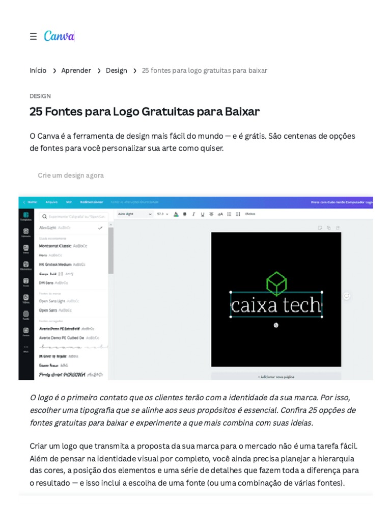25 Fontes para Logo Gratuitas para Baixar | PDF | Tipografia | Esboço