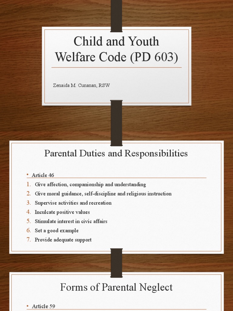 Child and Youth Welfare Code (PD 603 | PDF | Wellness