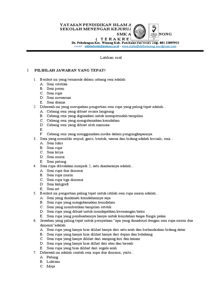 Latihan Soal PTS XI | PDF