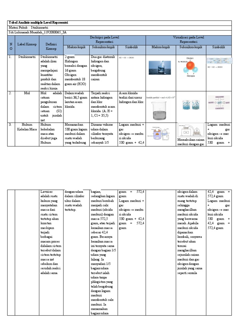 Tabel Analisis Multiple Level Reprsentsi - Siti Lukmanah M - 3A ...