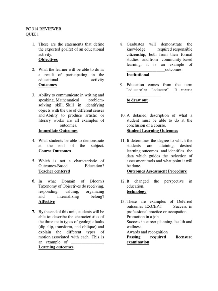 PC 314 Reviewer | PDF | Learning | Thought