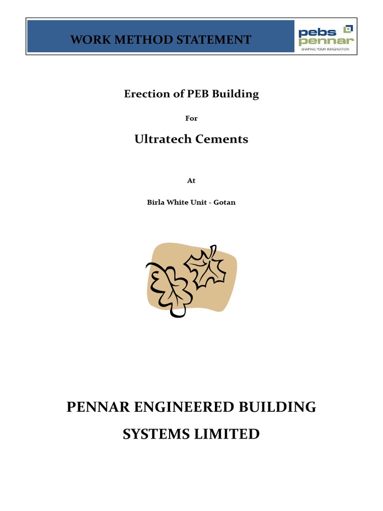 Erection Method Statement - Birla White (Gotan) | PDF | Scaffolding ...