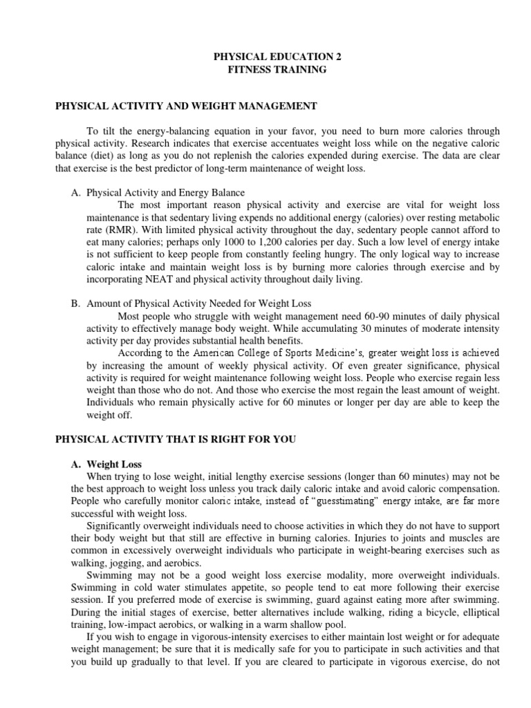 Path 2 - Module 2.3 Handouts | PDF | Strength Training | Weight Loss