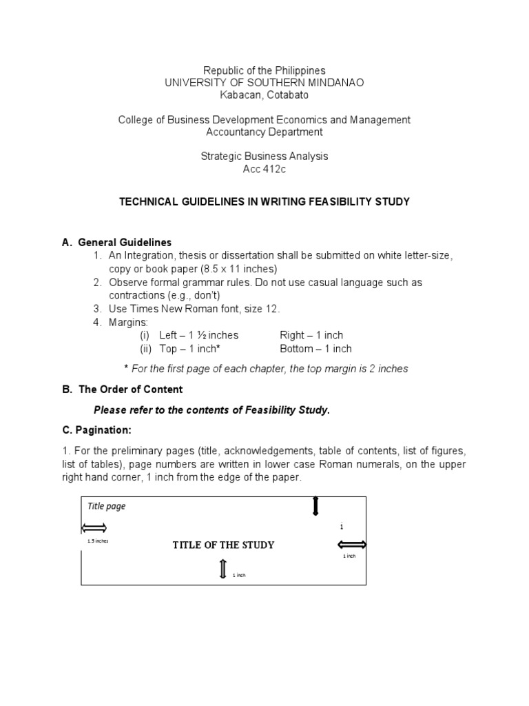 Technical Guidelines in Writing Feasibility Study | PDF