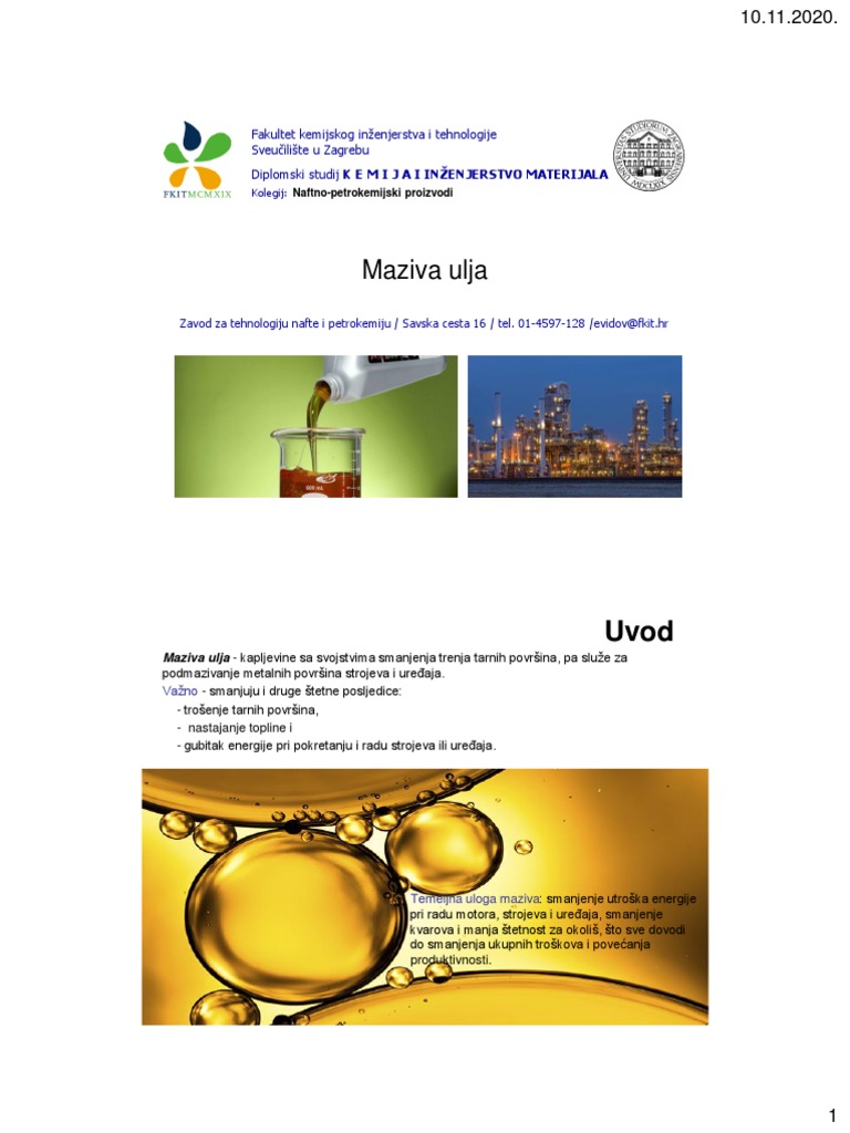 PREDAVANJE-Maziva Ulja (NPP) 11-20 | PDF