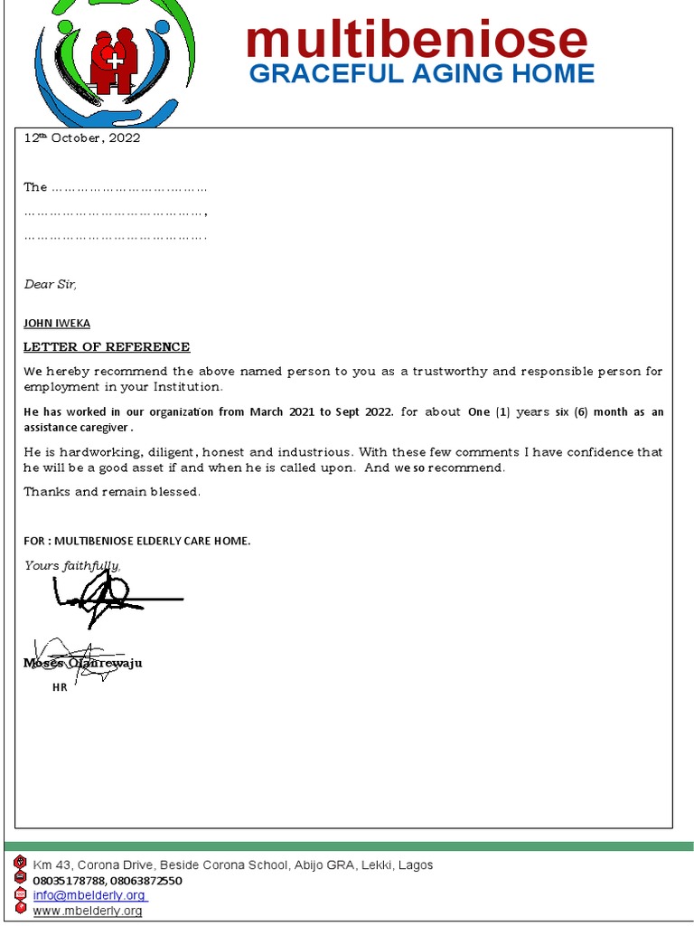 Reference Letter | PDF