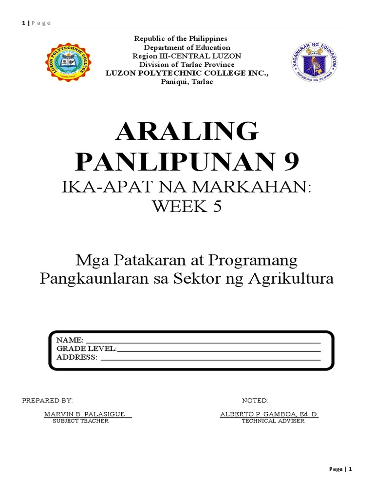 Q4 AP 9 Week 5 | PDF