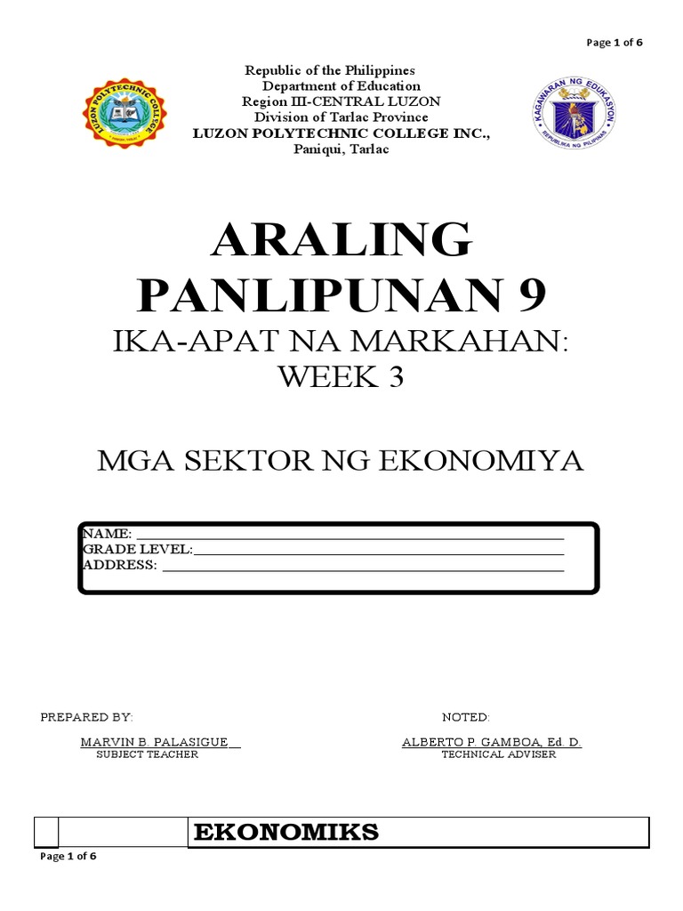 Q4 AP9 Week 3 | PDF