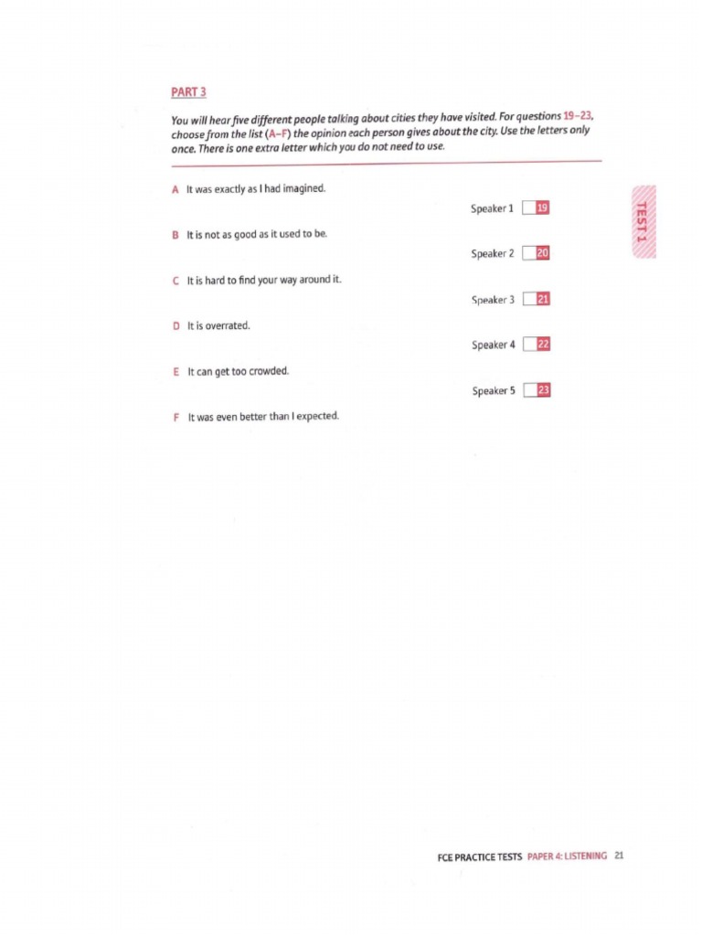 FCE Test - Listening Parts 3 & 4 - Har | PDF