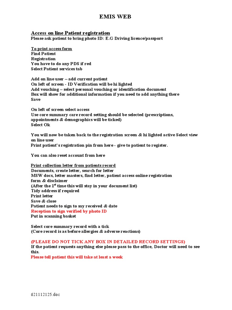 Access Patient Registration | PDF