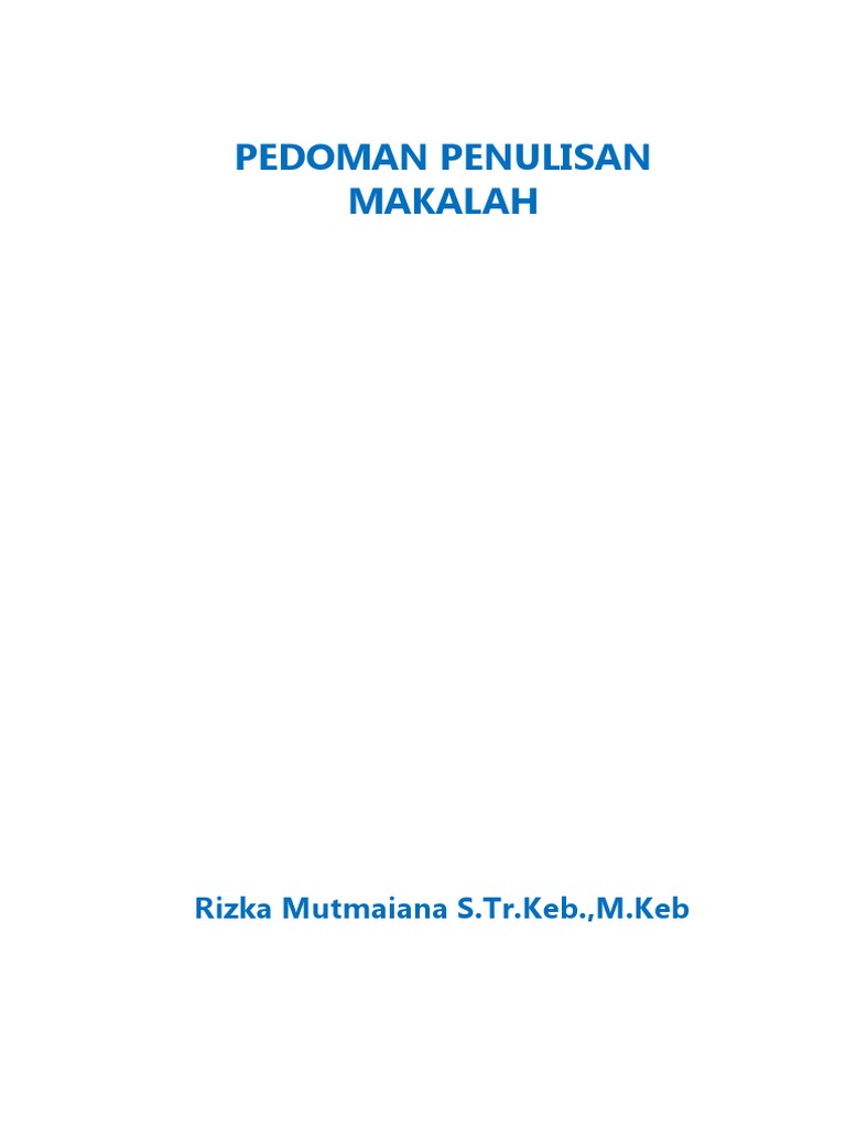 Pedoman Penulisan Makalah | PDF