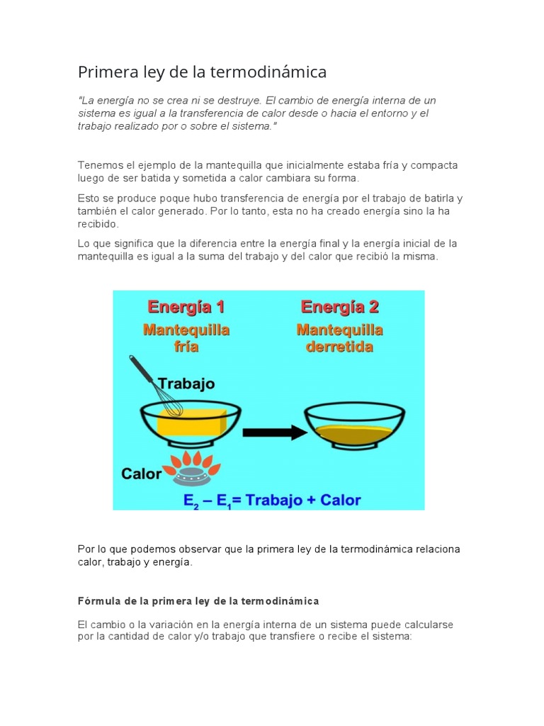Primera Ley de La Termodinámica | PDF