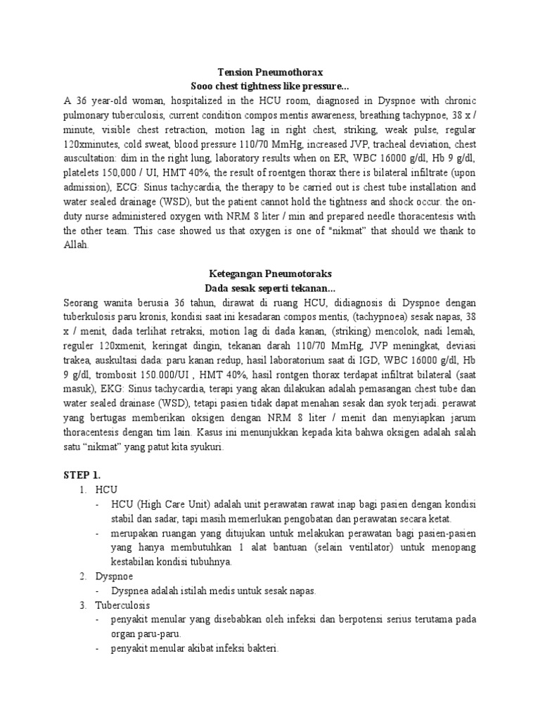 Kasus Pneumotoraks Tension | PDF | Kesehatan Holistik | Sains & Matematika