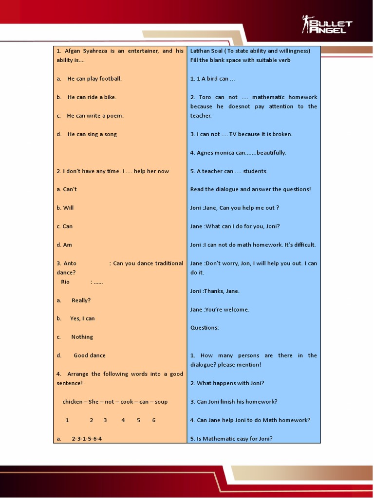Ability and Willingness Eng 8 | PDF | Language Arts & Discipline | Foreign Language Studies