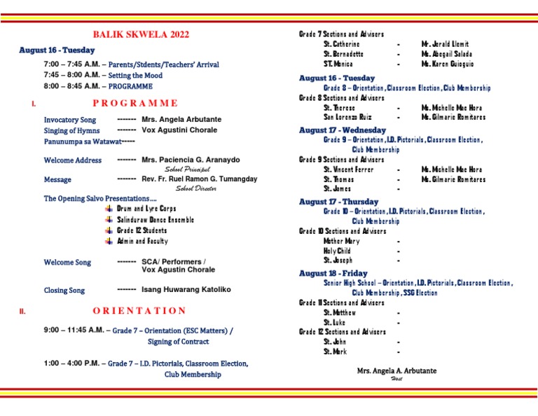 Programme 2022 Opening of Class | PDF