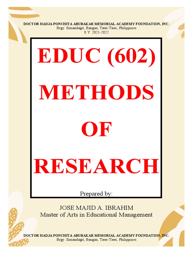 Methods of Research 2 | PDF | Mentorship | Adolescence
