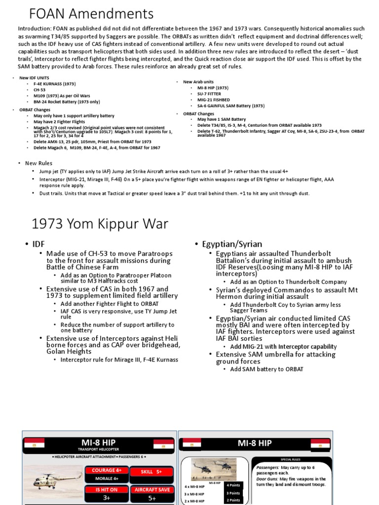 FOAN Unit Cards | PDF
