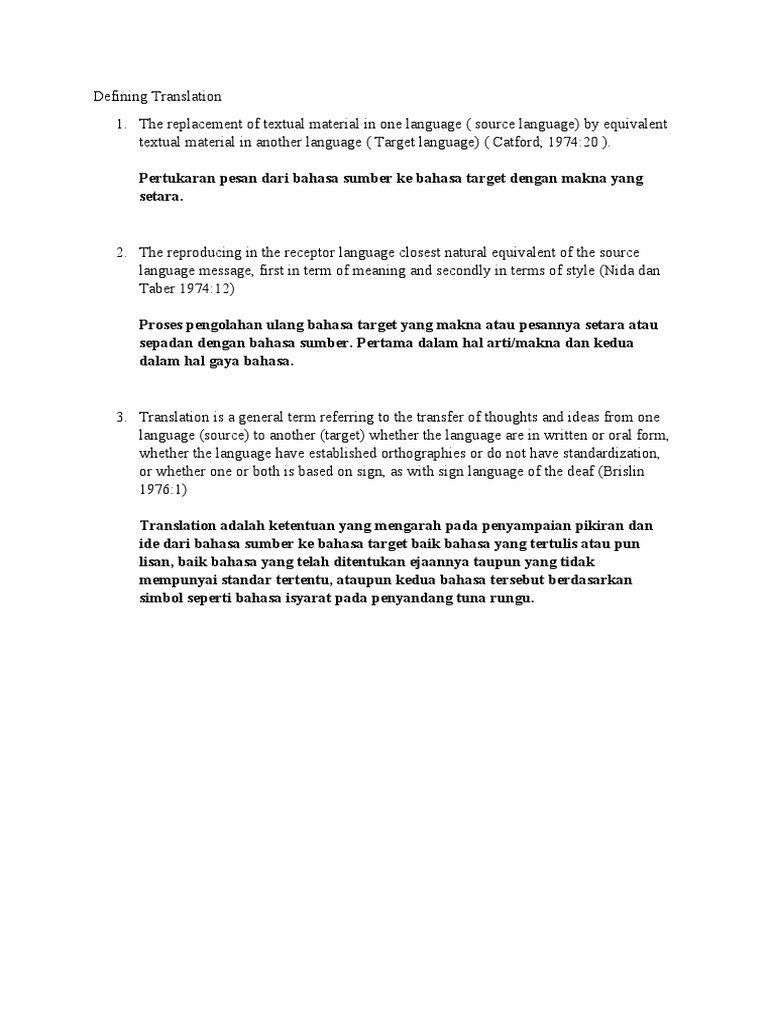 Defining Translation | PDF