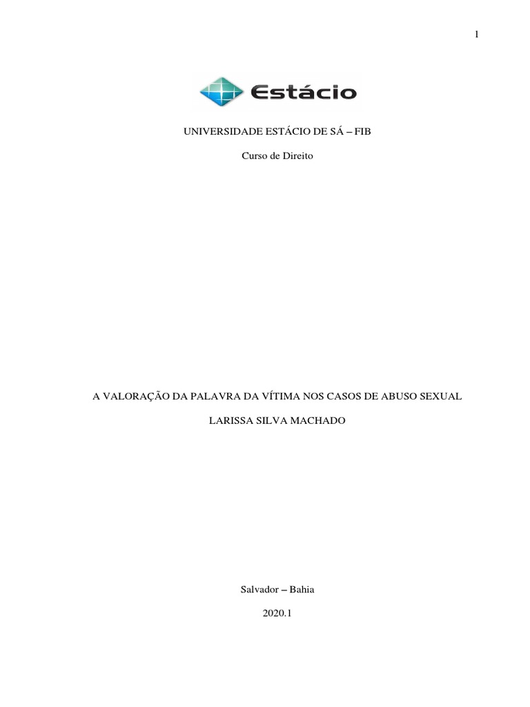 TCC Estacio | PDF | Prova (jurídico) | Procedimento criminal TCC Estacio | PDF | Prova (jurídico) | Procedimento criminal