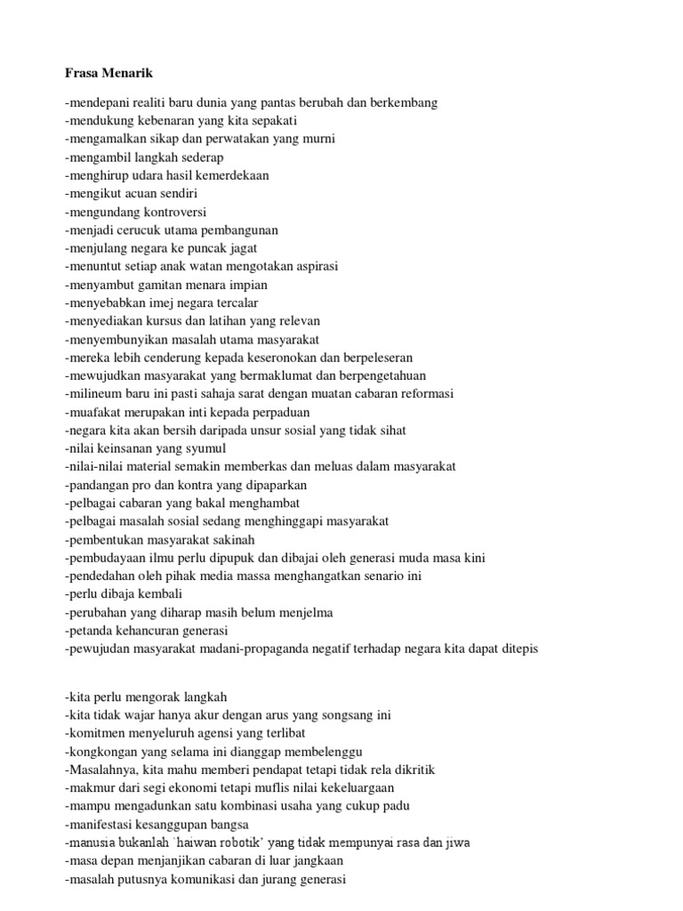 Frasa Menarik + Kata-Kata Hikmat + Penanda Wacana | PDF