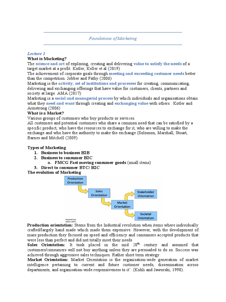 Foundations of Marketing | PDF