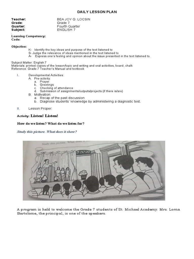 Melc 3 | PDF | Lesson Plan | Cognition