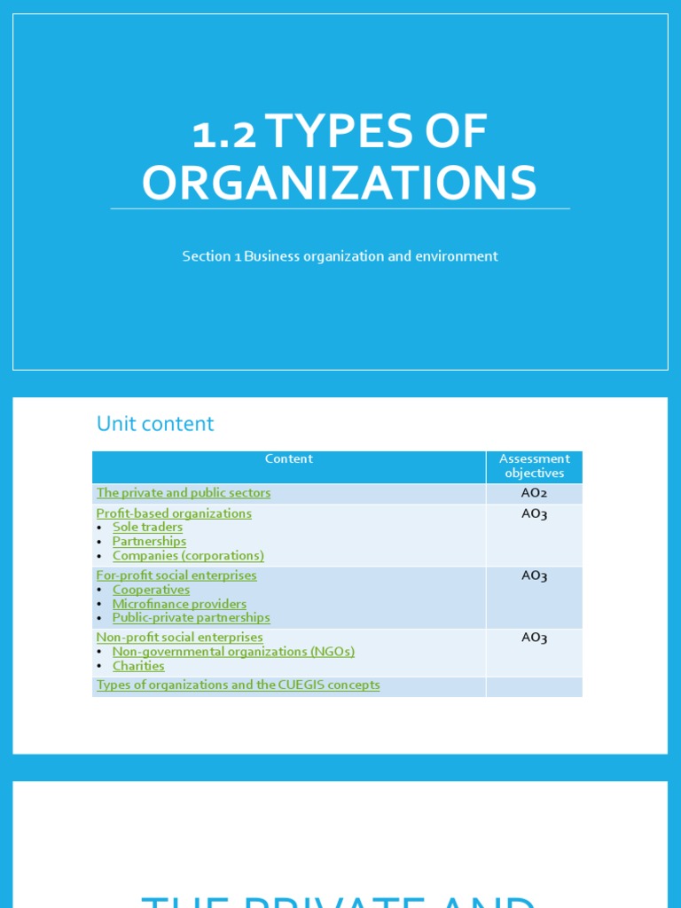 Types of Business Organizations Explained | PDF | Social Enterprise ...