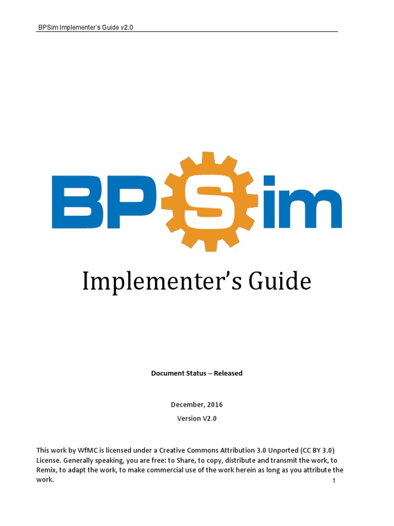 BPSim Implementer's Guide v2.0 | PDF | Conceptual Model | Simulation