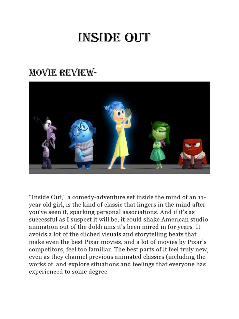 Inside Out | PDF | Emotions | Subjective Experience