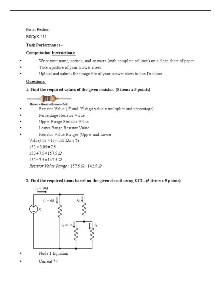Resistor and Circuit Analysis Tasks | PDF | Resistor | Electrical Network