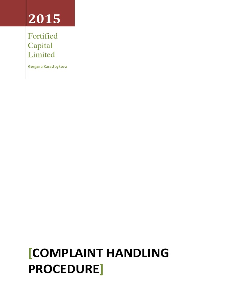Complaints Handling Procedure | PDF | Regulatory Compliance | Complaint