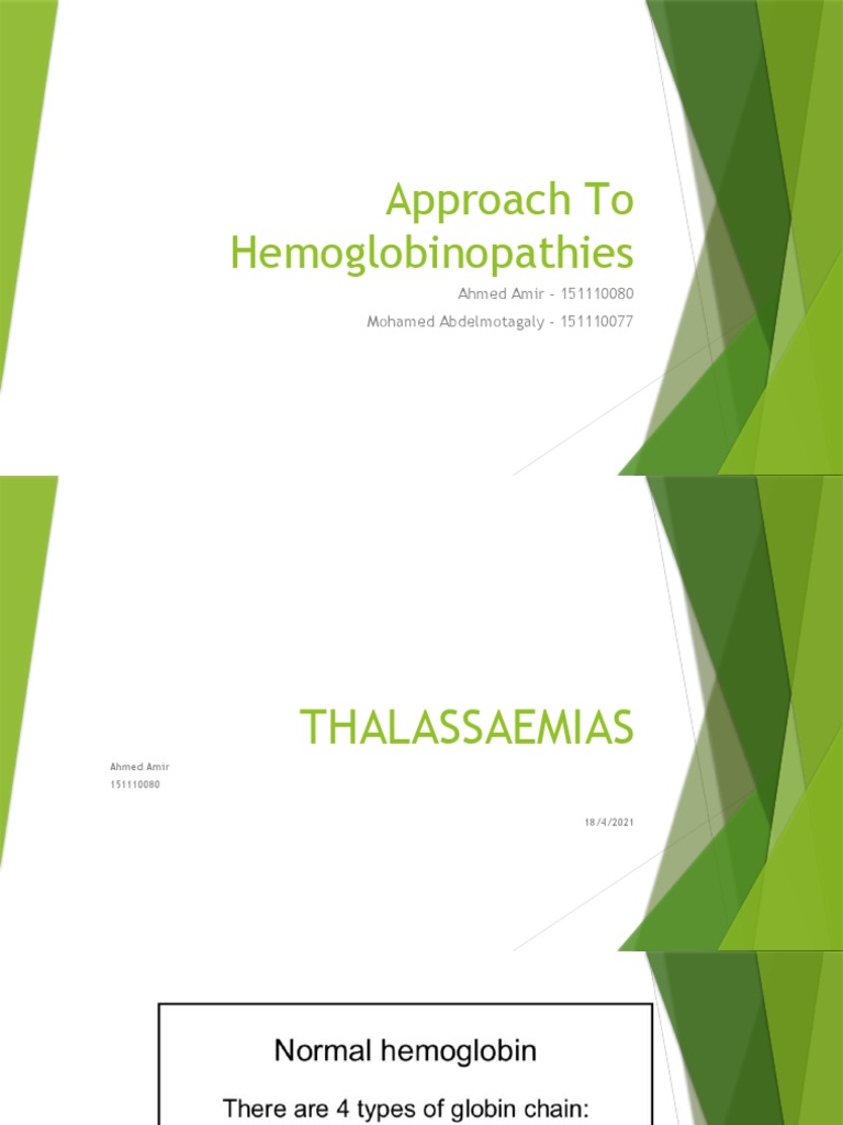 Approach To Hemoglobinopathies | PDF | Anemia | Blood