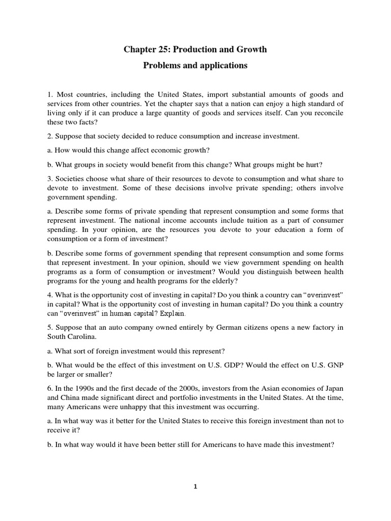 Chapter 25 - Problem Set | PDF | Consumption (Economics) | Economic Growth