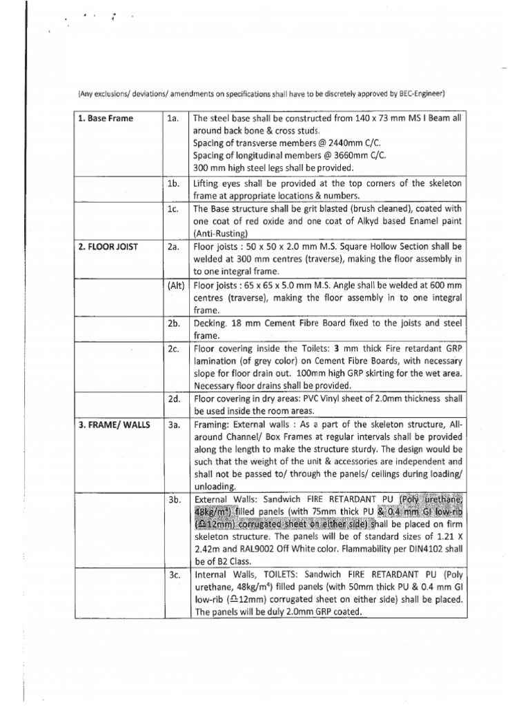 Portacabin Spec | PDF