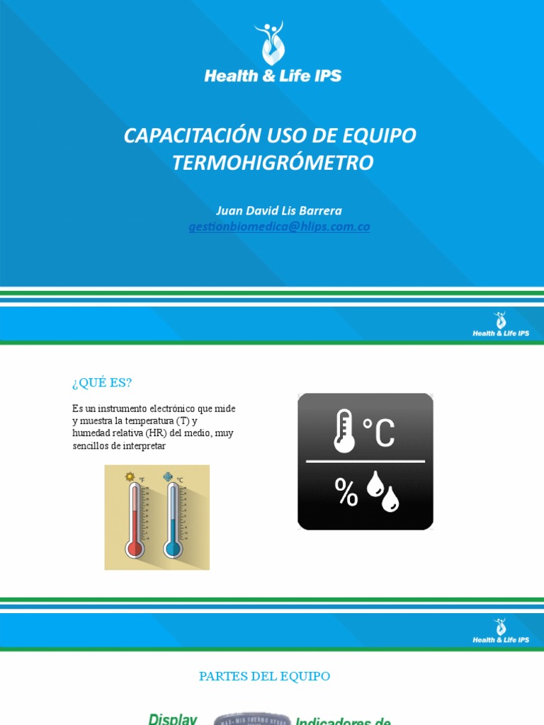 Guía de Uso del Termohigrómetro | PDF | Temperatura | Metrología