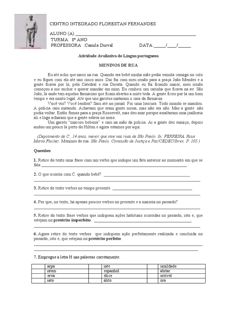 Prova 8 Ano | Download grátis PDF | Linguística