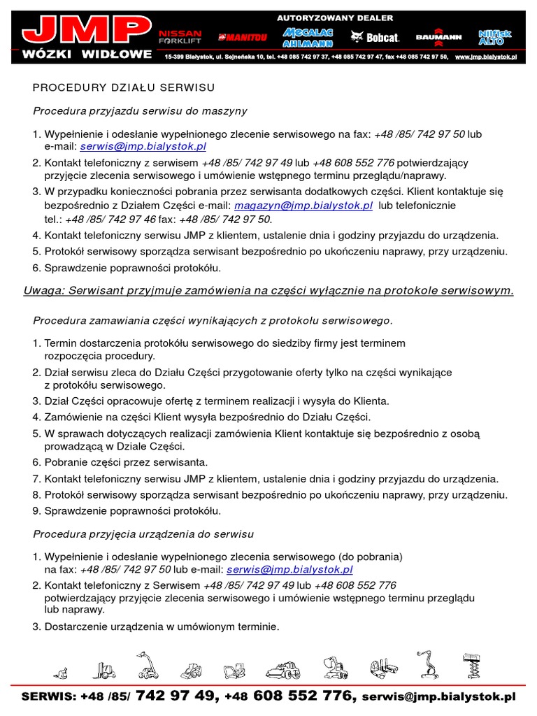 Procedury Serwisowe | PDF