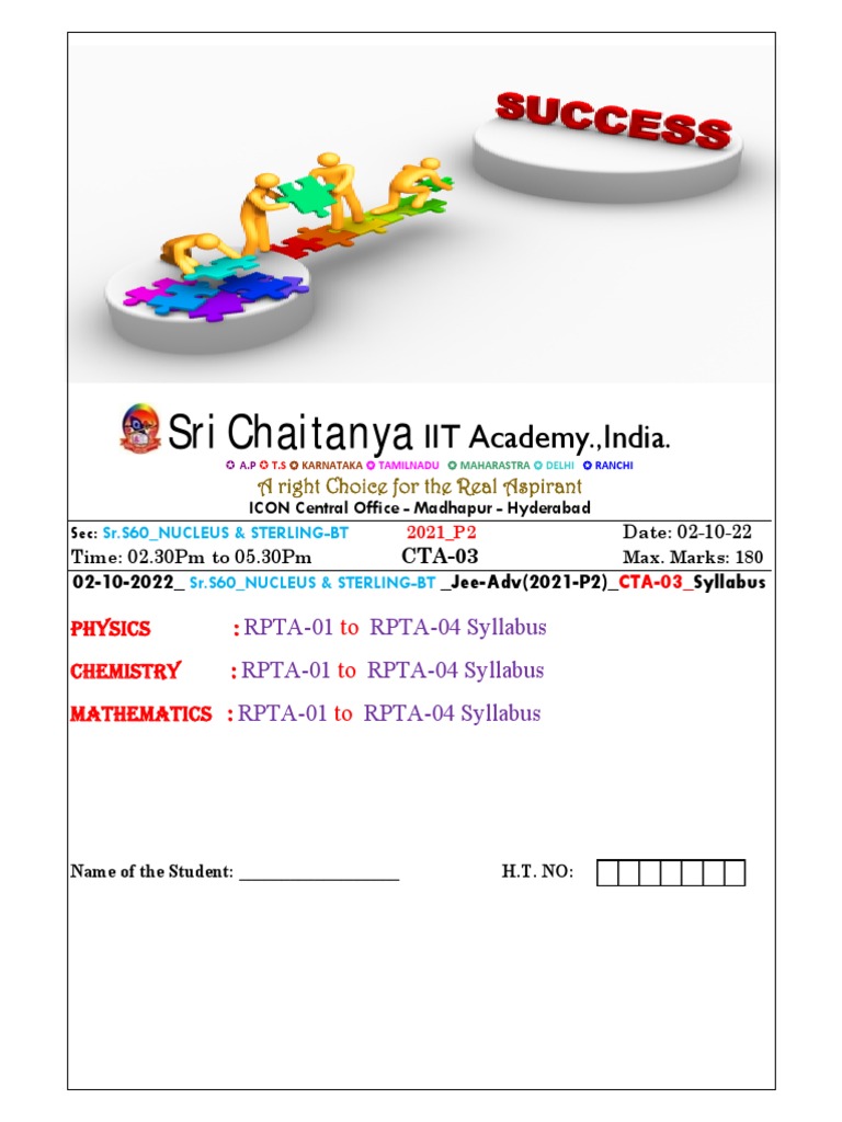 JEE Advanced Practice Test | PDF | Diffraction | Chemistry