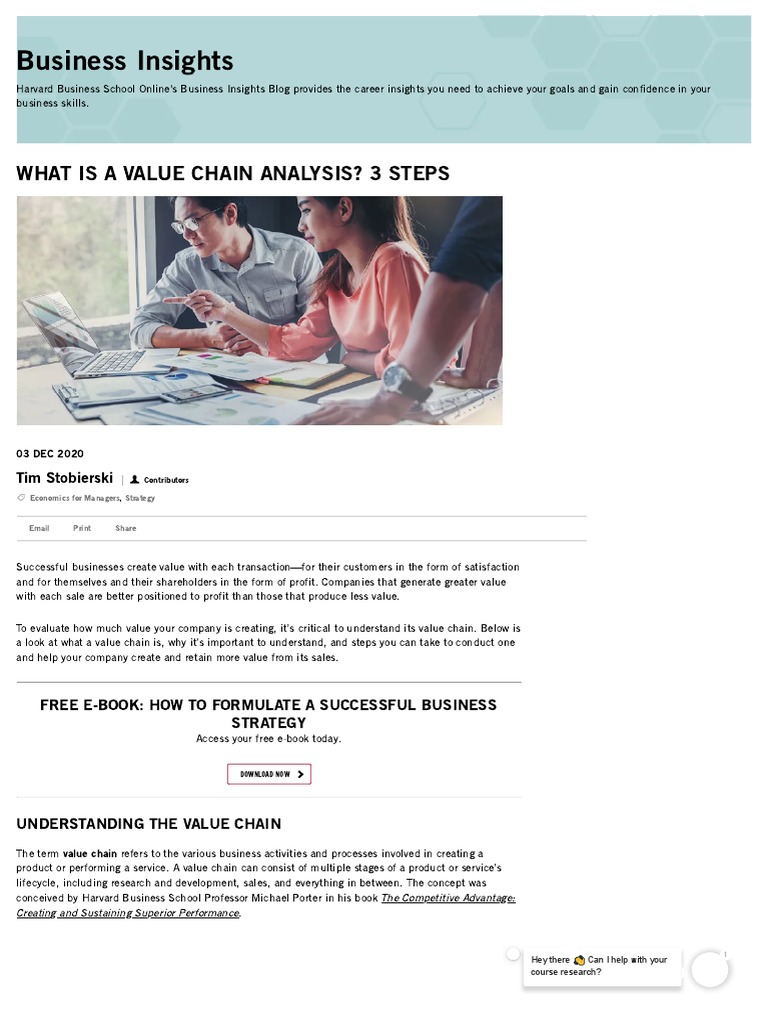 What Is A Value Chain Analysis - 3 Steps - HBS Online | PDF | Value ...