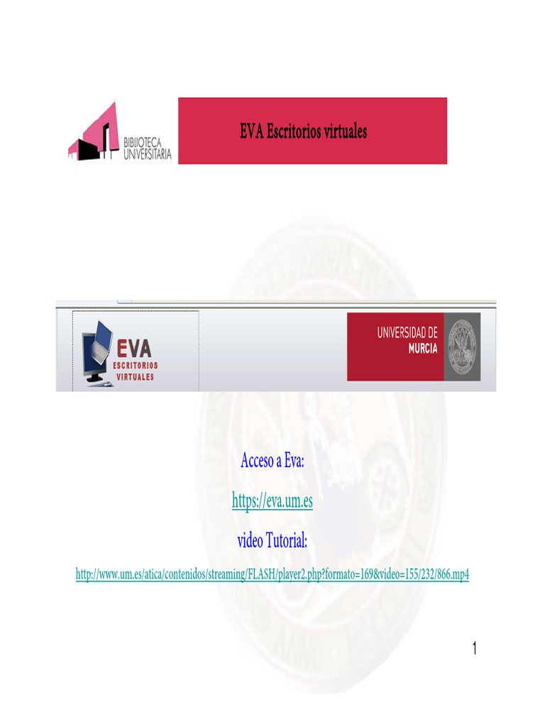 Acceso y Uso de EVA Escritorios Virtuales | PDF
