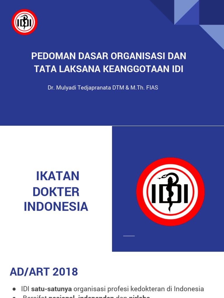 Pedoman Keanggotaan IDI 2018 | PDF | Bisnis | Pengelolaan Keuangan & Uang