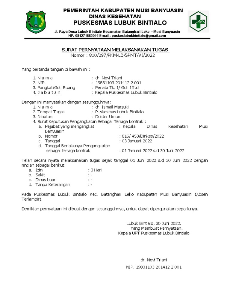 SPMT Kontrak 1 | PDF