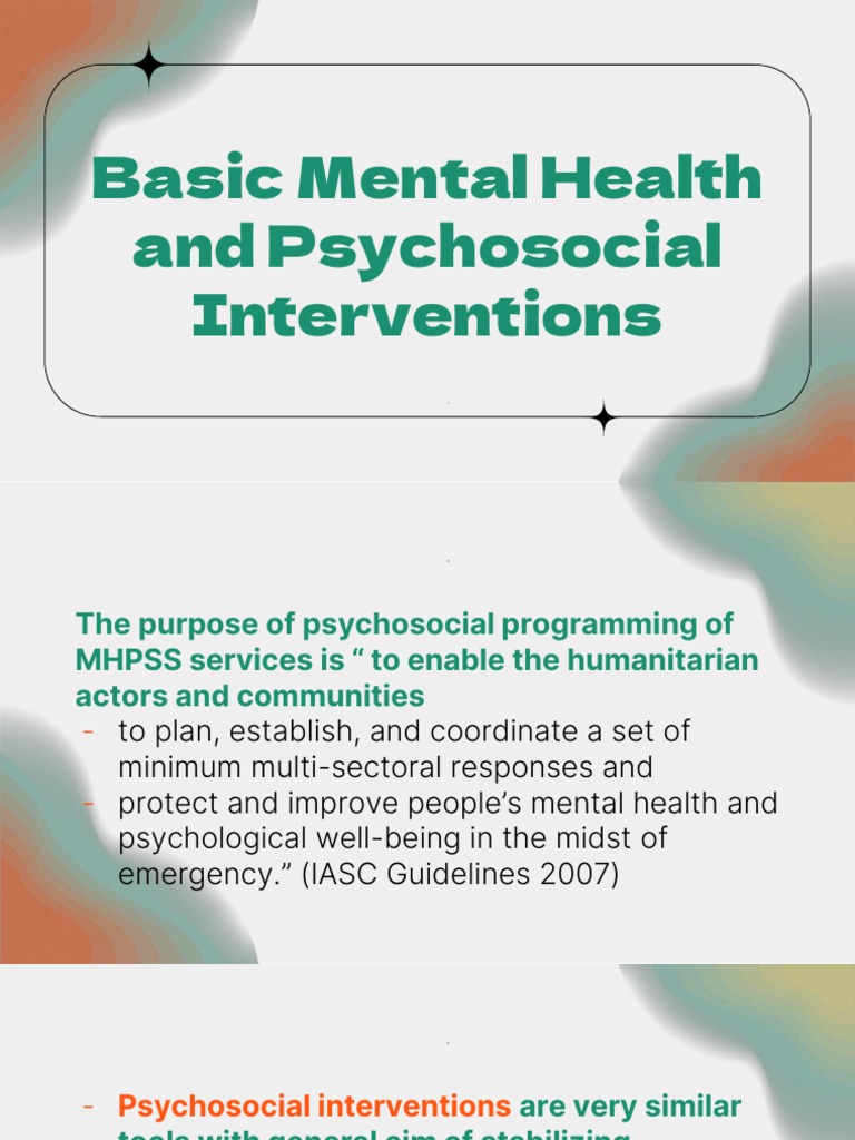 Psychosocial Interventions | PDF | Psychosocial | Mental Health