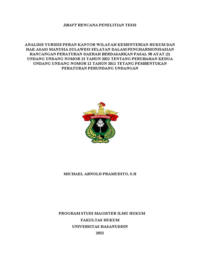 Draft Rencana Penelitian Tesis Jadi | PDF