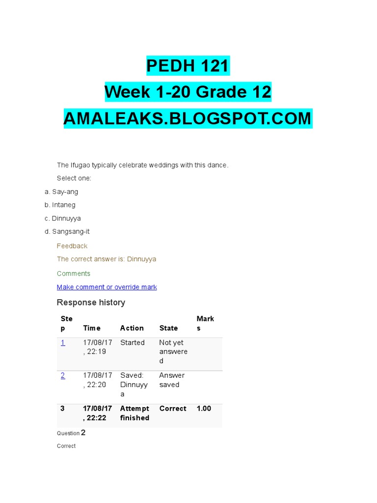 Physical Education and Health - Week 1-20 | Download Free PDF | Dances ...