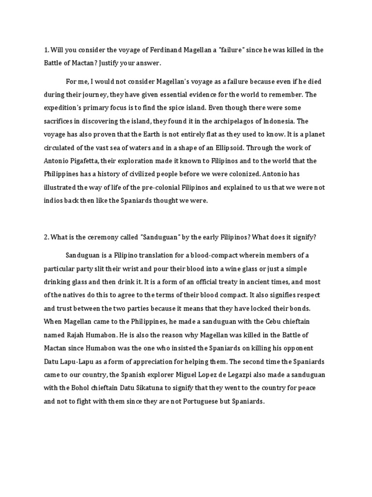 Magellan's Sanduguan and Its Significance | PDF | Social Science | History